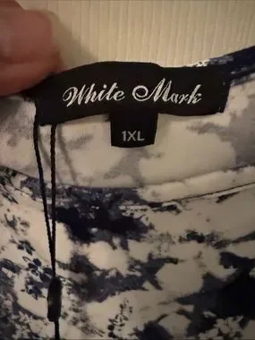 White Mark | Dresses | White Mark Blue And White Tiedye Coldshoulder ...